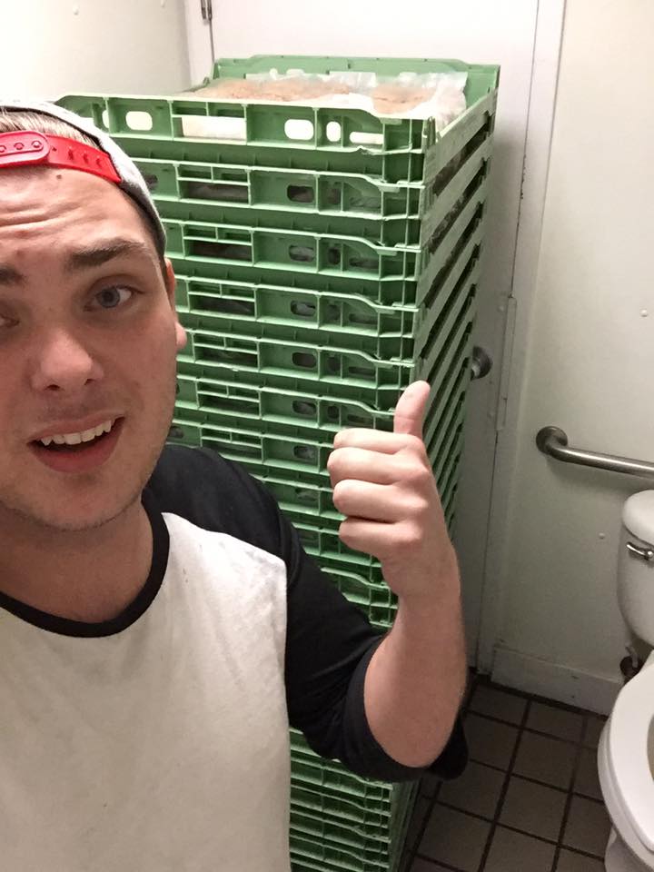 Checkers Thought The Restroom Was A Perfect Bread Storage Area - FoodBeast