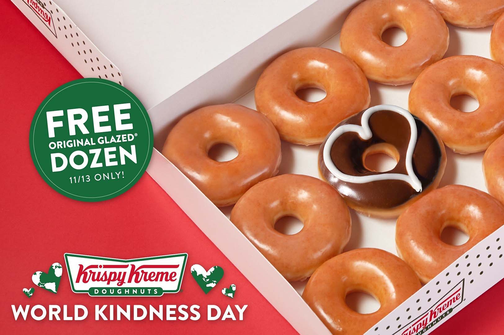 Krispy Kreme Giving Away A Dozen Donuts For Free On World Kindness Day