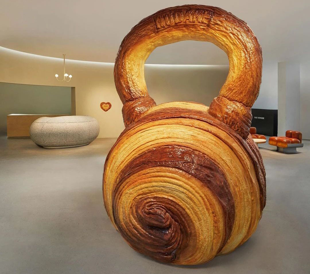 Nudake's Latest Store Concept Turns Croissants Into Gym Equipment