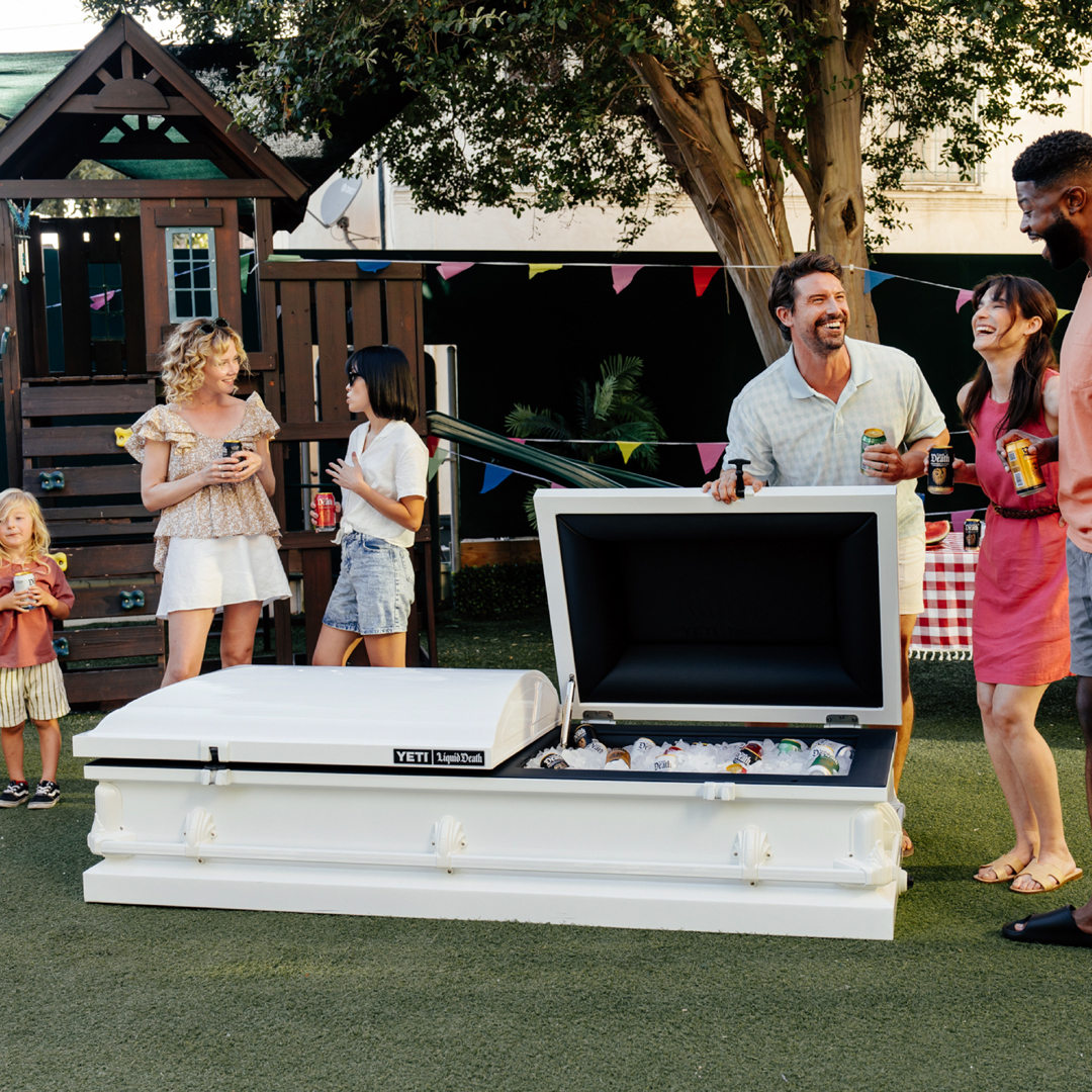 Liquid Death And Yeti's Life-Sized Casket Cooler: The Coldest Way to ...